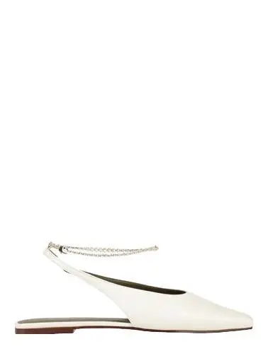 MARIA LUCA Leather Slingback Ballet Flats - Ivory
