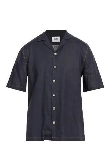 Alpha Studio Shirt Midnight Size Linen - Blue