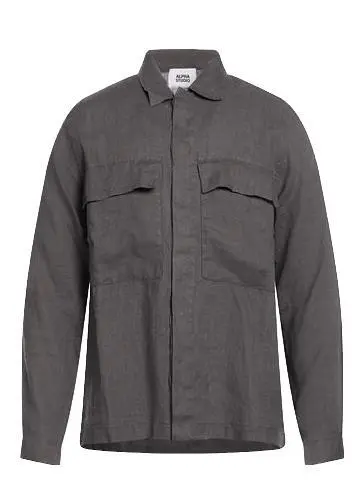 Alpha Studio Shirt Size Linen - Grey