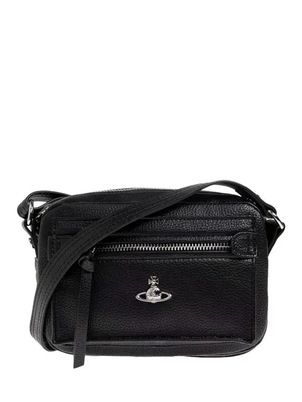 VIVIENNE WESTWOOD Hannah Zip Textured Shoulder Bag - Black