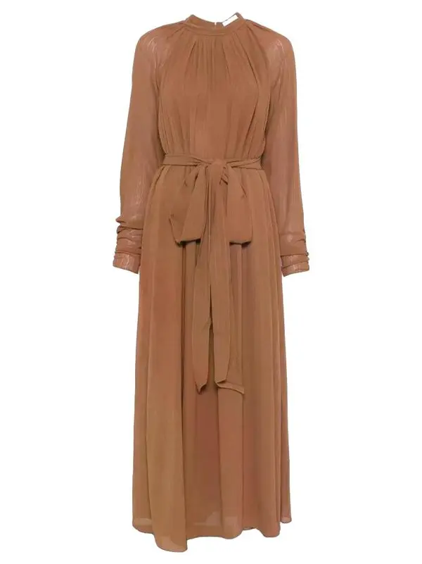 JOSEPH Tie-waist Midi Dress - Brown