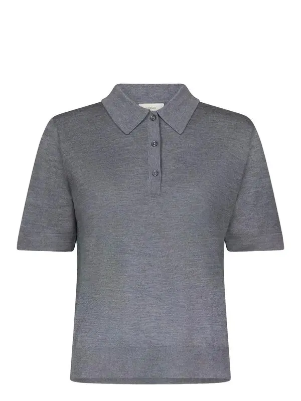 Loulou De Saison Migo Ribbed Polo Shirt - Grey