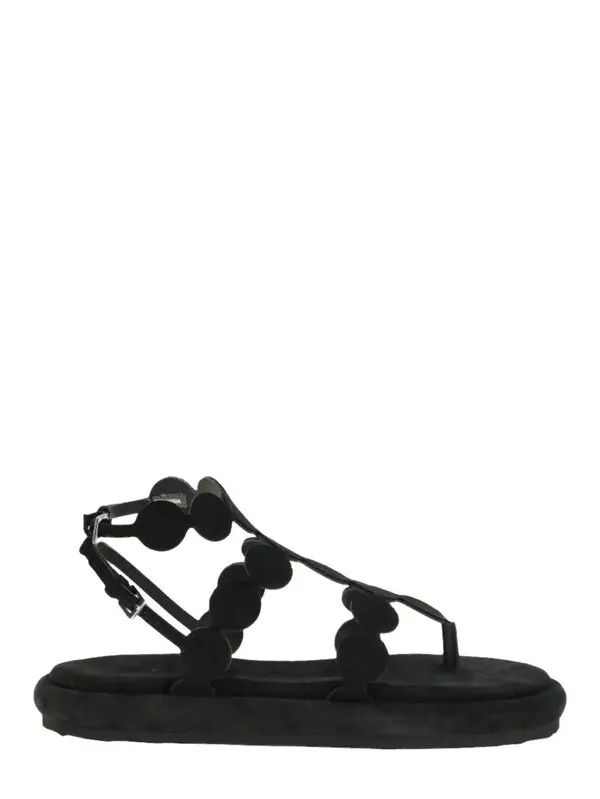 Pierre Hardy Geometric Cage Suede Sandals - Black