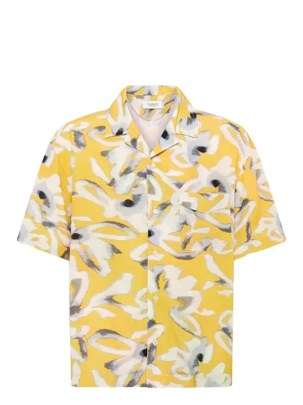 LANEUS Floral-pattern Shirt - Yellow