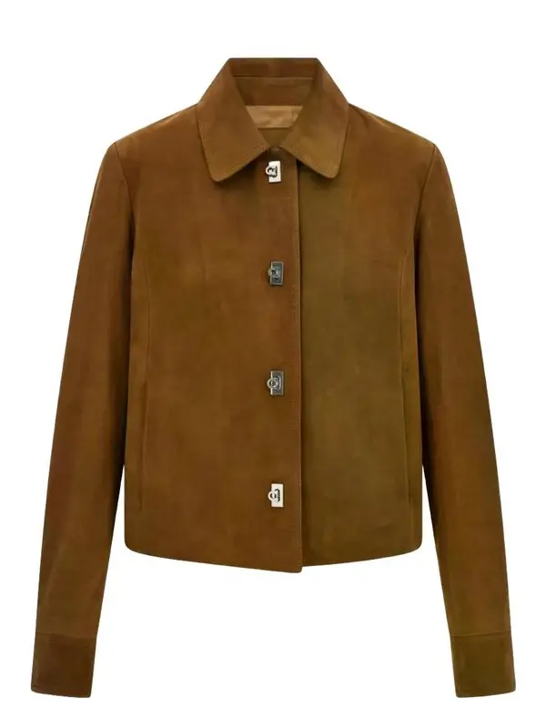 FERRAGAMO Boxy Nubuck Jacket - Brown