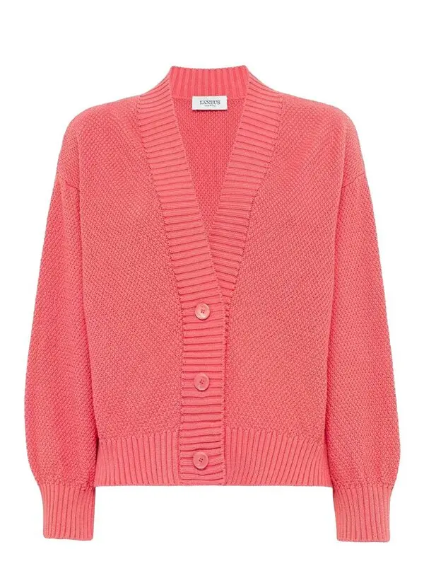 LANEUS V-neck Buttoned Cardigan - Pink