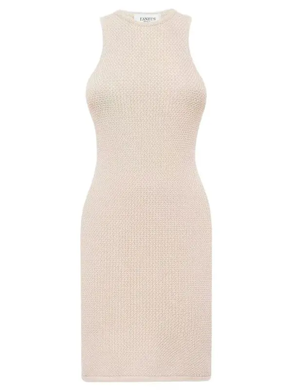 LANEUS Sleeveless Knitted Dress - Neutrals