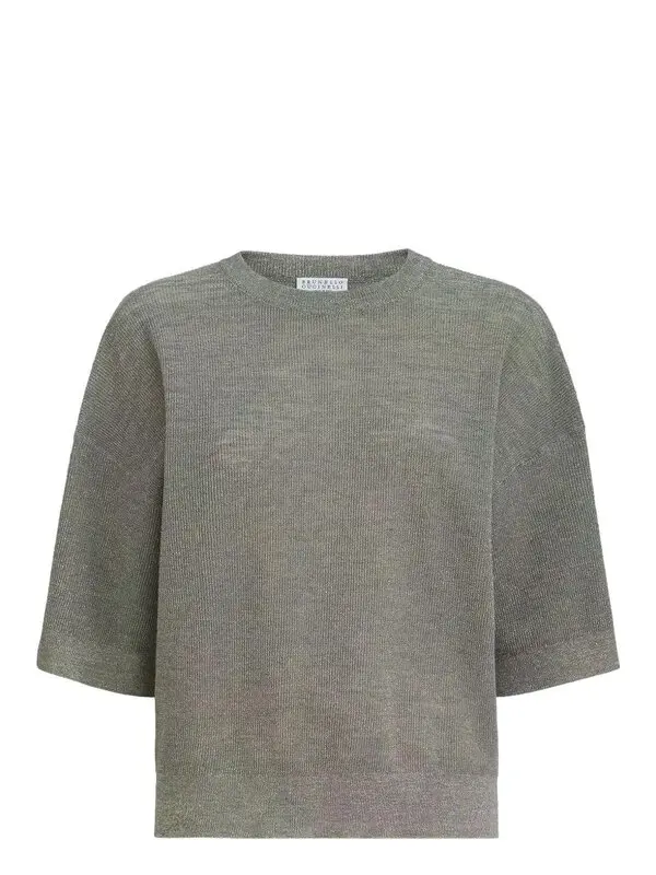 Brunello Cucinelli Sparkling Linen Sweater - Green
