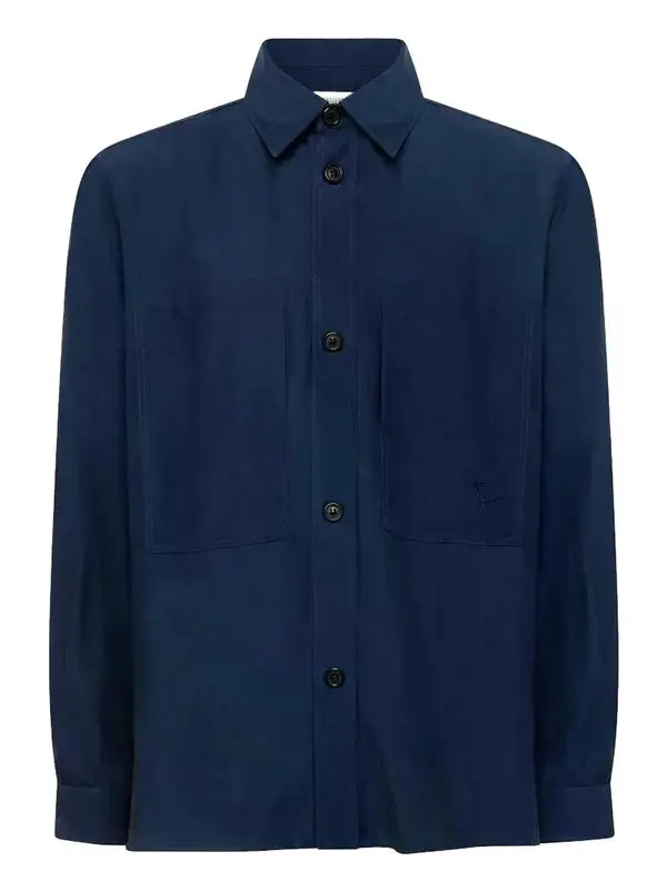 LANEUS Chest-pocket Overshirt - Blue