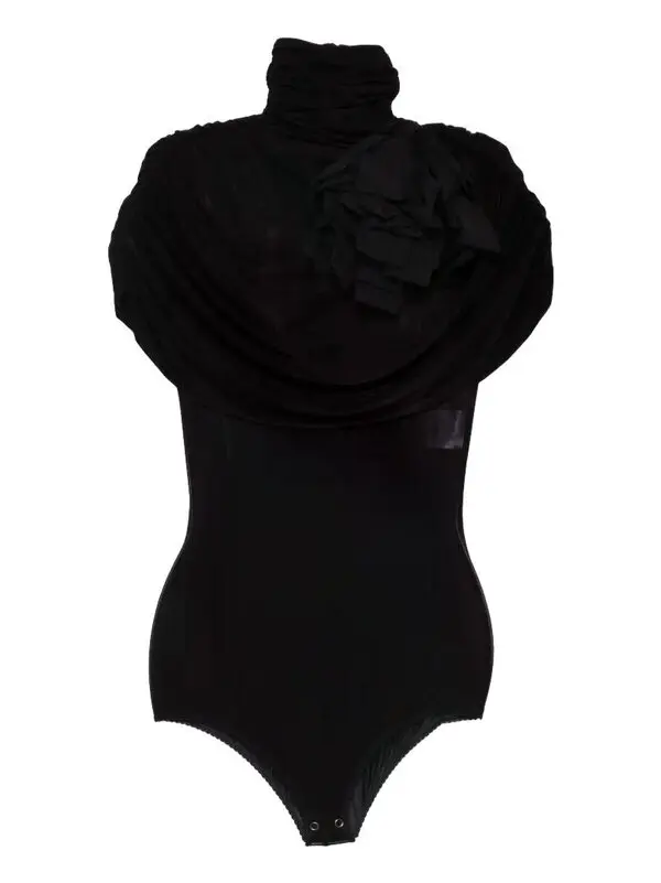 Magda Butrym Flower-embellished Bodysuit - Black