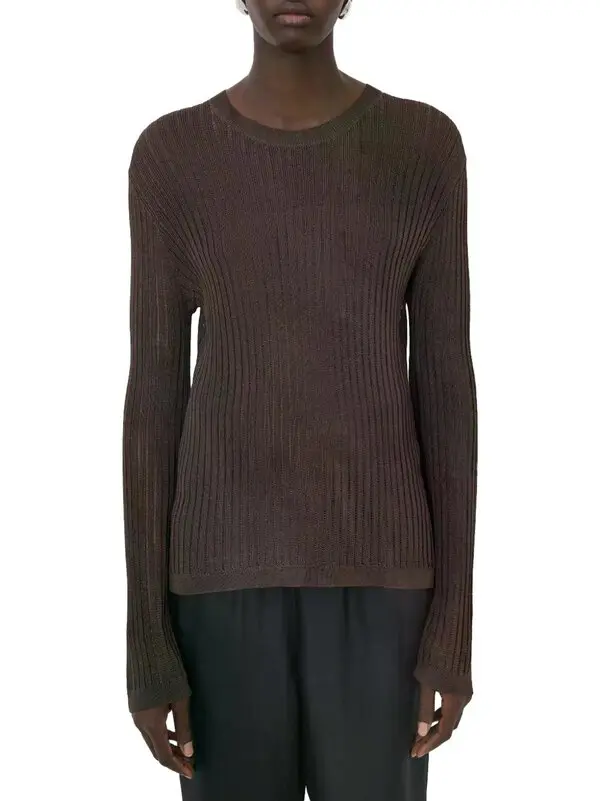 Loulou De Saison Hedora Ribbed Jumper - Brown