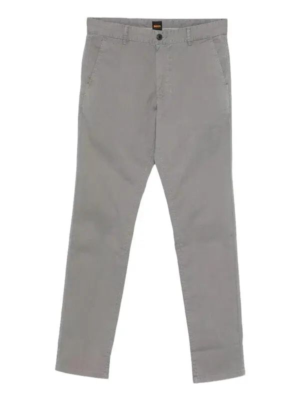 BOSS Textured Straight Leg Trousers - Grey