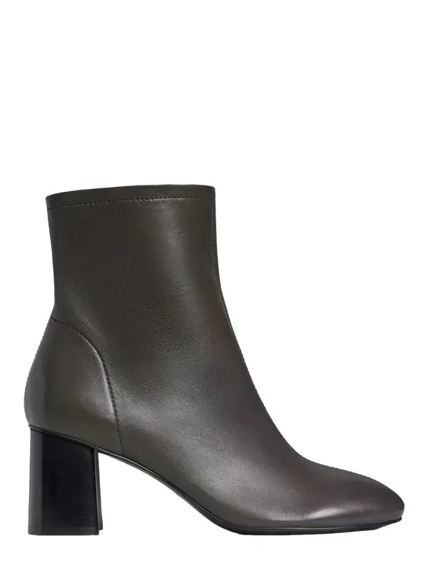 12 STOREEZ 65mm Leather Ankle Boots - Grey