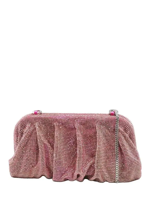 Benedetta Bruzziches Ruched Crystal-embellished Clutch - Pink
