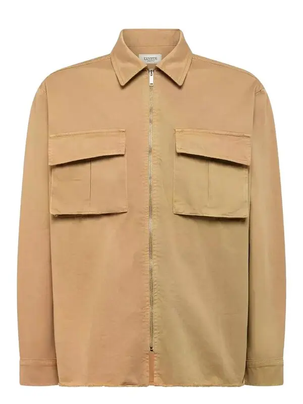 LANEUS Chest-pocket Shirt - Brown