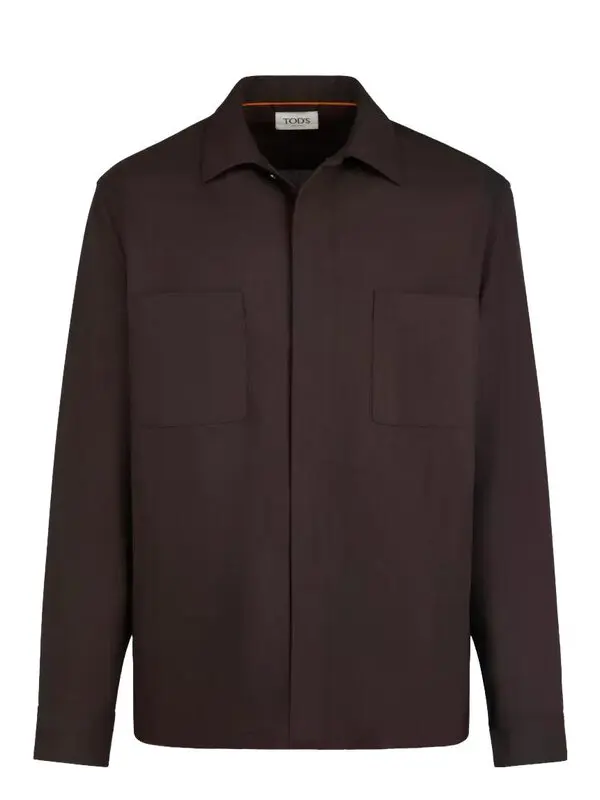 TOD'S Front-pocket Tailored Shirt - Brown