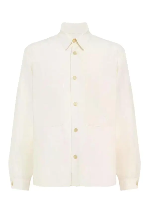 LANEUS Buttoned Pocket Overshirt - Neutrals