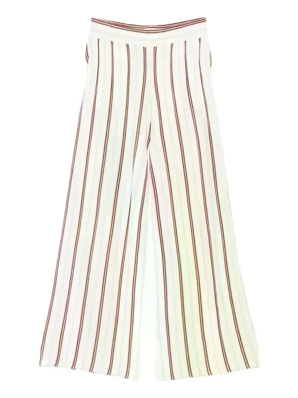 Eric Bompard Striped Palazzo Pants - White