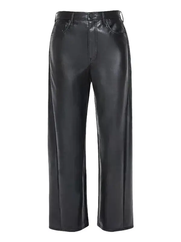 MOTHER Leather Trousers - Black