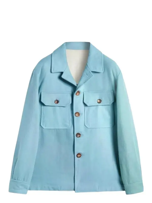 DOPPIAA Chest-pockets Button Shirt Jacket - Blue