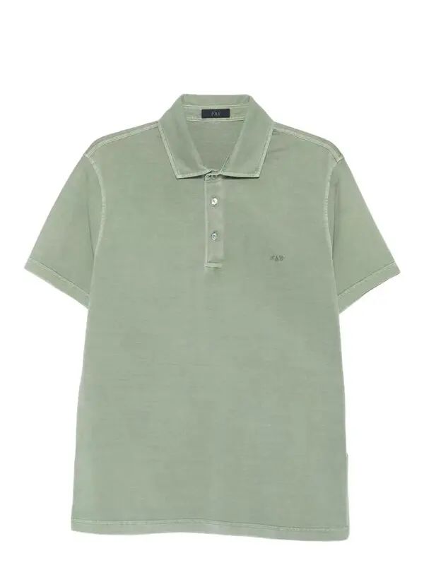 FAY Buttoned Short-sleeve Polo Shirt - Green
