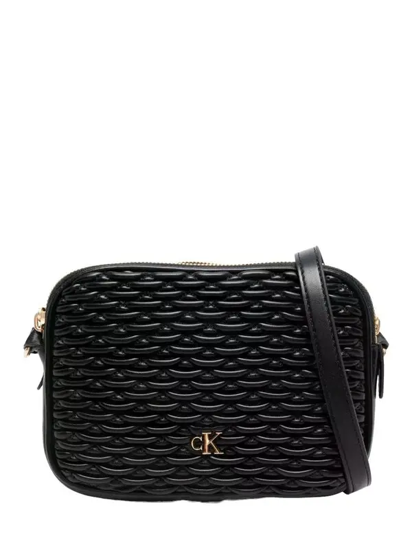 Calvin Klein Pleated Double Zip Crossbody Bag - Black