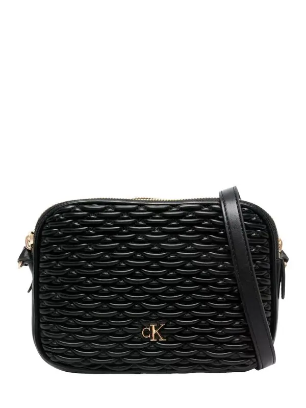 Calvin Klein Pleated Double Zip Crossbody Bag - Black