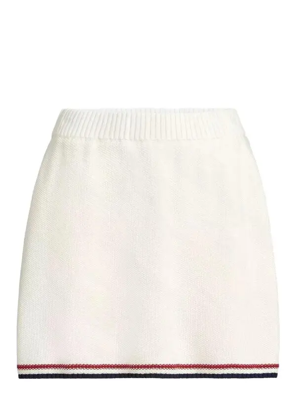 Brunello Cucinelli Cotton Piqué-effect Knit Mini Skirt - White