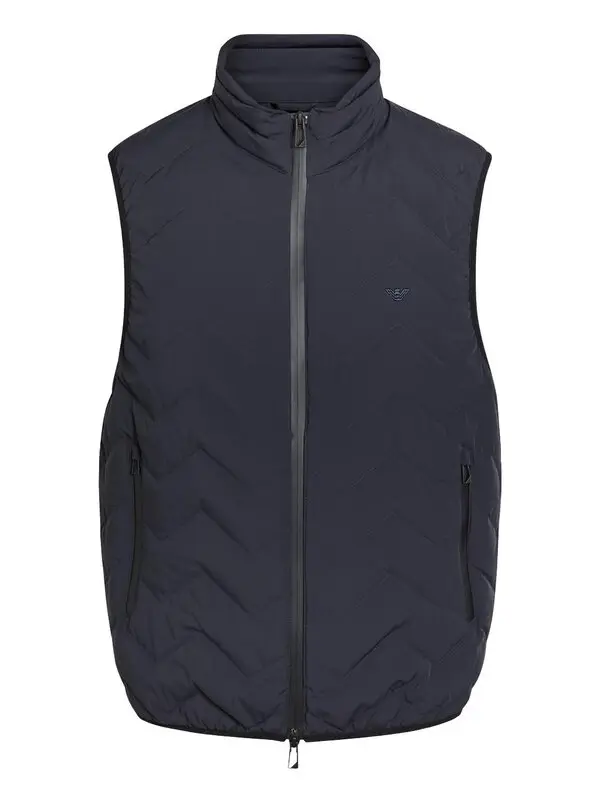 Emporio Armani Water-repellent Padded Stretch-nylon Gilet - Navy