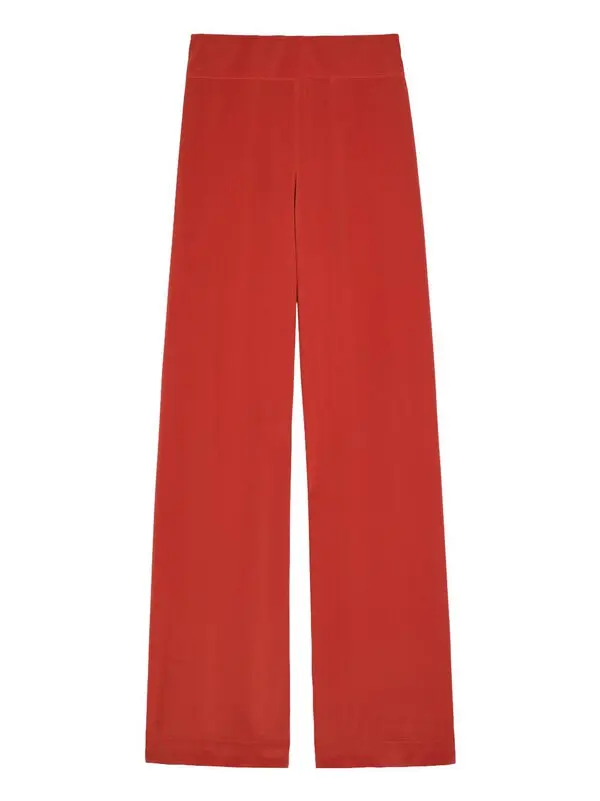 JOSEPH Rihani Wide-leg Silk Trousers - Red