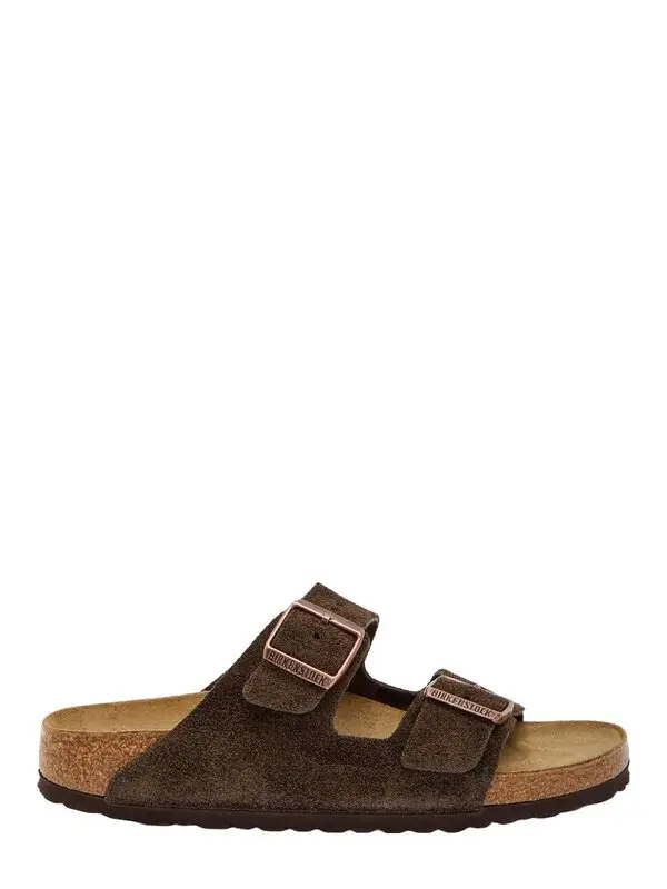 BIRKENSTOCK Arizona Suede Sliders - Brown
