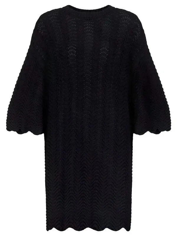 Loulou De Saison Wafa Drop-shoulder Midi Dress - Black