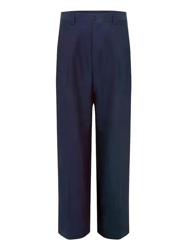 LANEUS Buttoned-flap-pocket Trousers - Blue