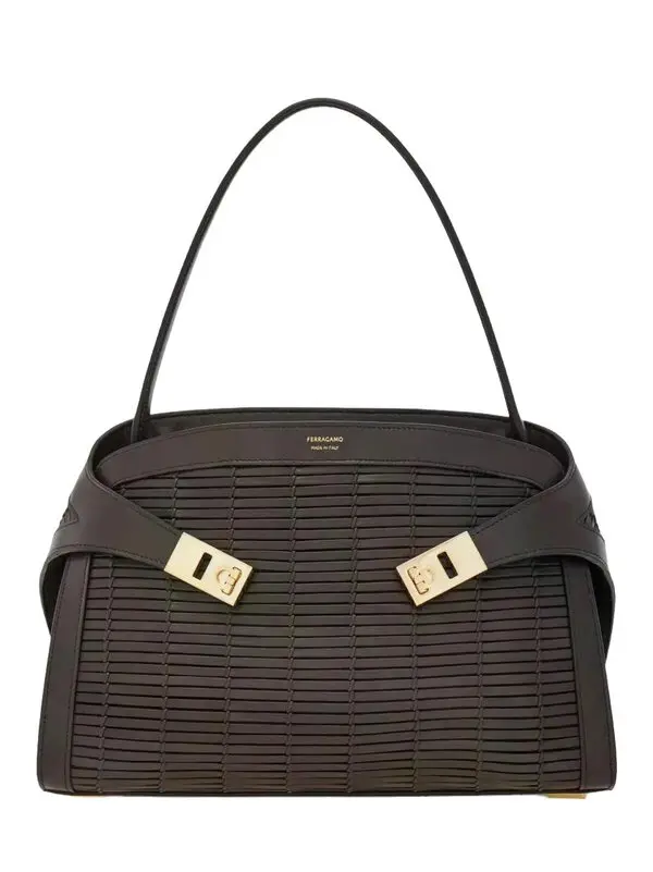 FERRAGAMO Hug Soft Woven-design Tote Bag - Brown