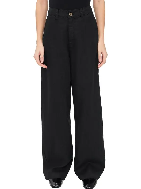 DL1961 Relaxed Linen Trousers - Black Linen