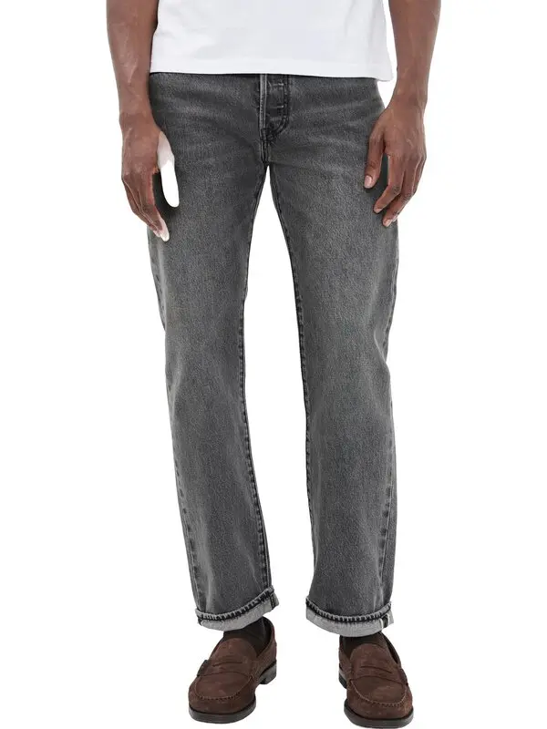 LEVI'S 501 Relaxed Jeans - Black Ash Selvedge