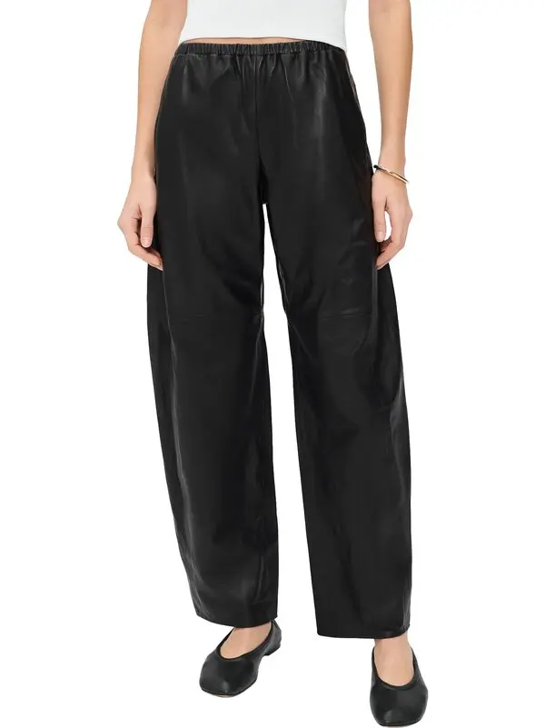 LA LIGNE Lamb Leather Colby Trousers - Black