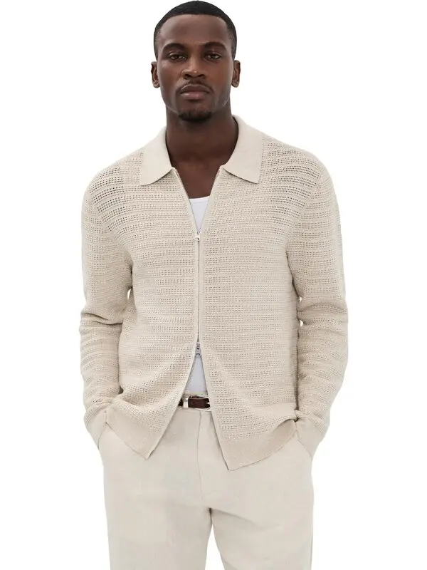 Nn07 Gustav Zip Sweater - Ivory Moulin