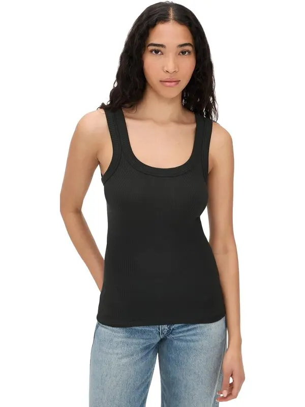Rag & Bone Essential Rib Tank - Black