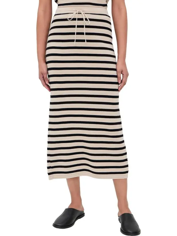Z Supply Striped Knit Skirt - Natural