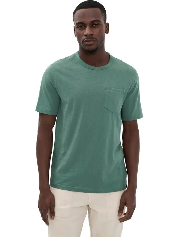 Faherty Brand Sunwashed Pocket Tee - Island Spruce