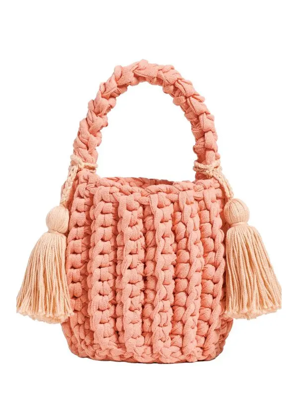 Binge Knitting Amalfi Mini Bucket Bag - Melon