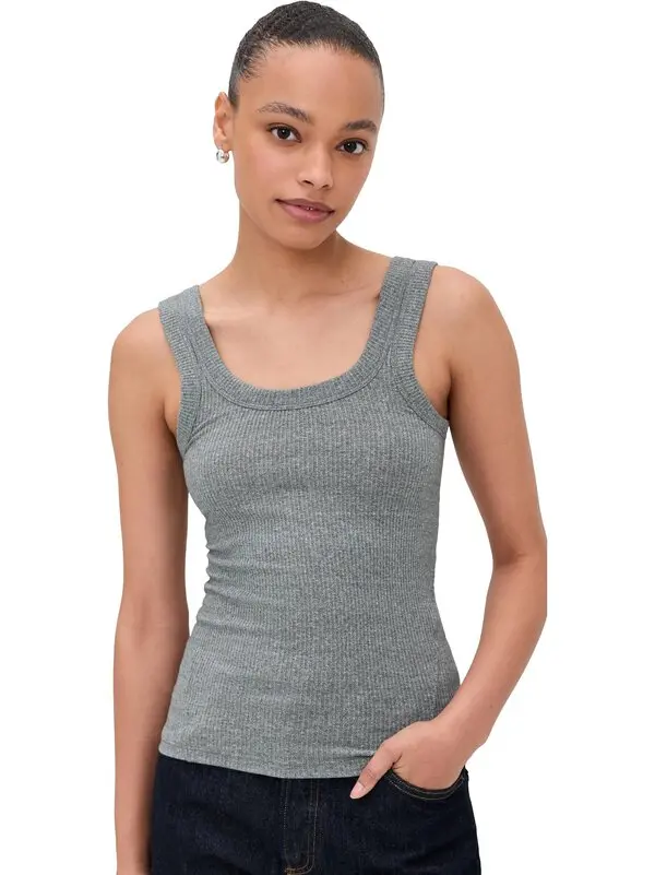 Rag & Bone Essential Rib U Neck Tank - Heather Grey
