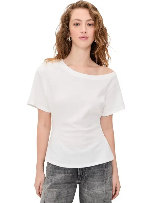EB DENIM Elena Off-shoulder T-shirt - White