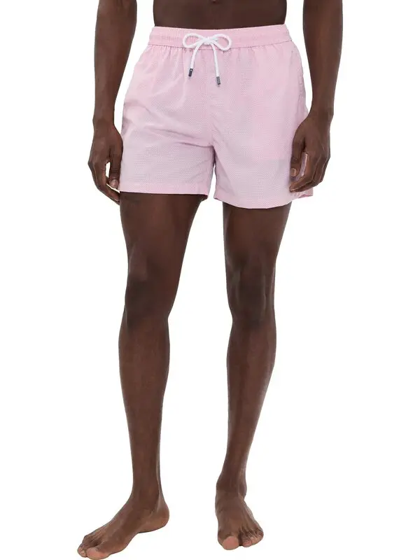 Fedeli Madeira Swim Trunks - Pink Texture Print