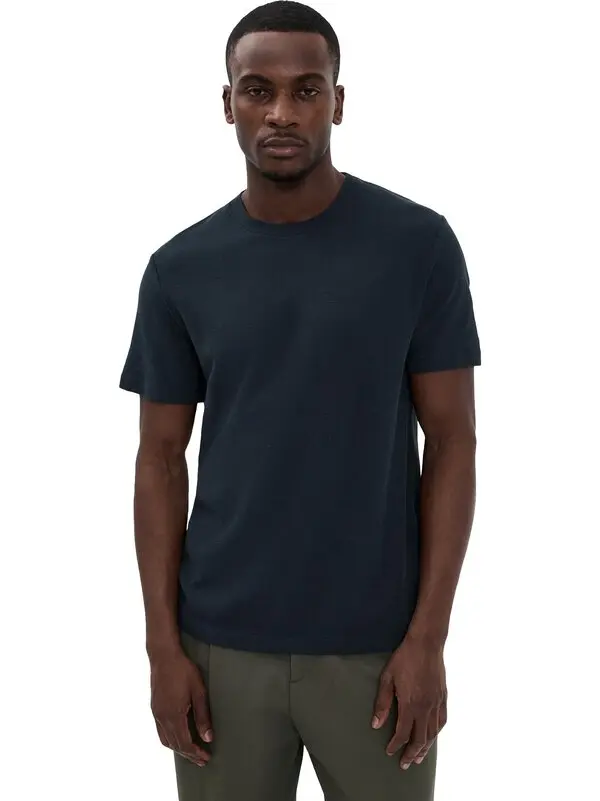 Nn07 Clive Textured Tee - Navy Blue
