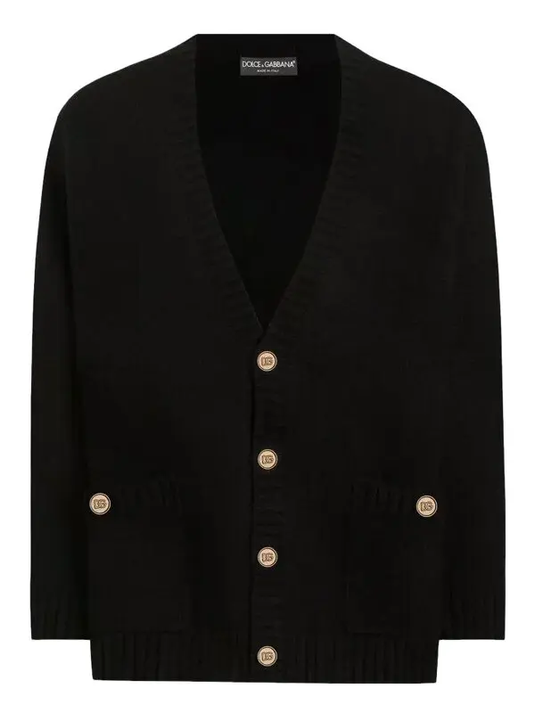Dolce & Gabbana Wool Blend Button-down Cardigan - Black