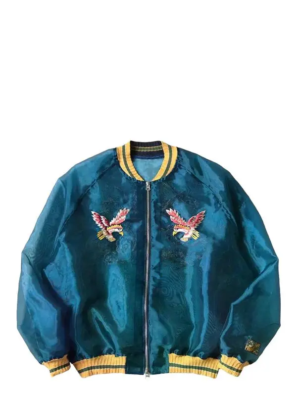 Kapital Embroidered Sheer Bomber Jacket - Blue