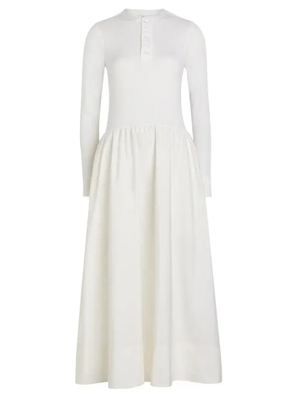 Polo Ralph Lauren Henley Cotton Midi Dress - White