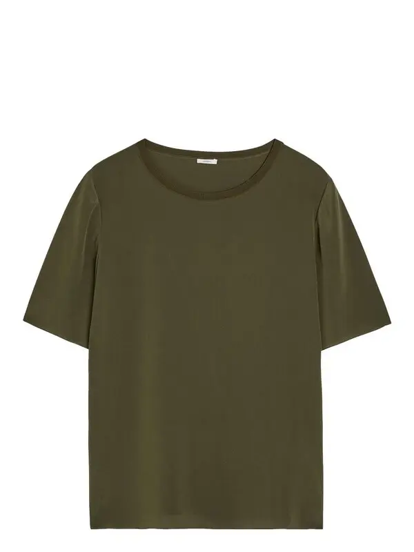 JOSEPH Rubin Silk T-shirt - Dark Green